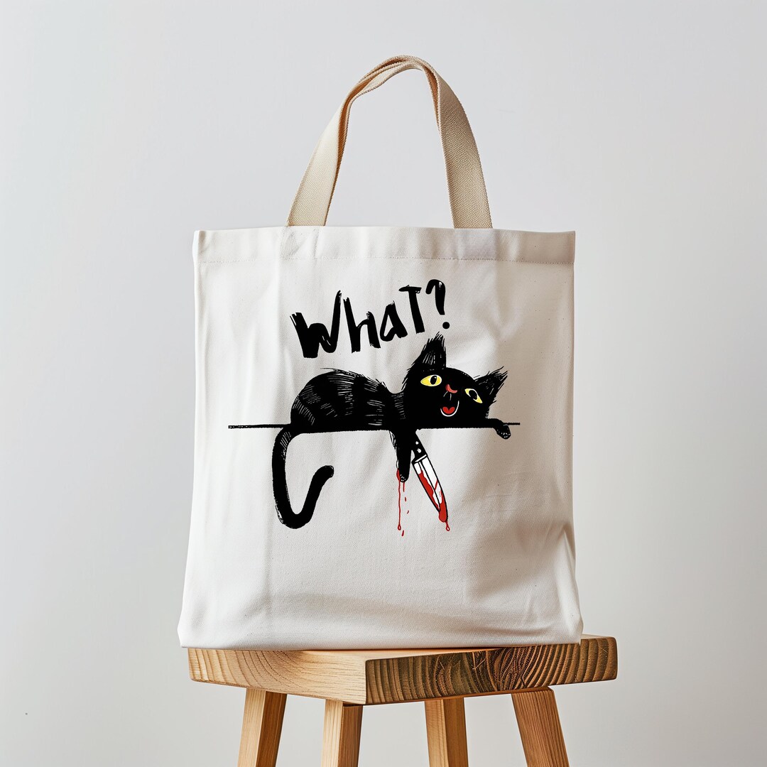 Cat What Funny Black Cat, Murderous Cat With Knife, Knife Murderous Cat ...