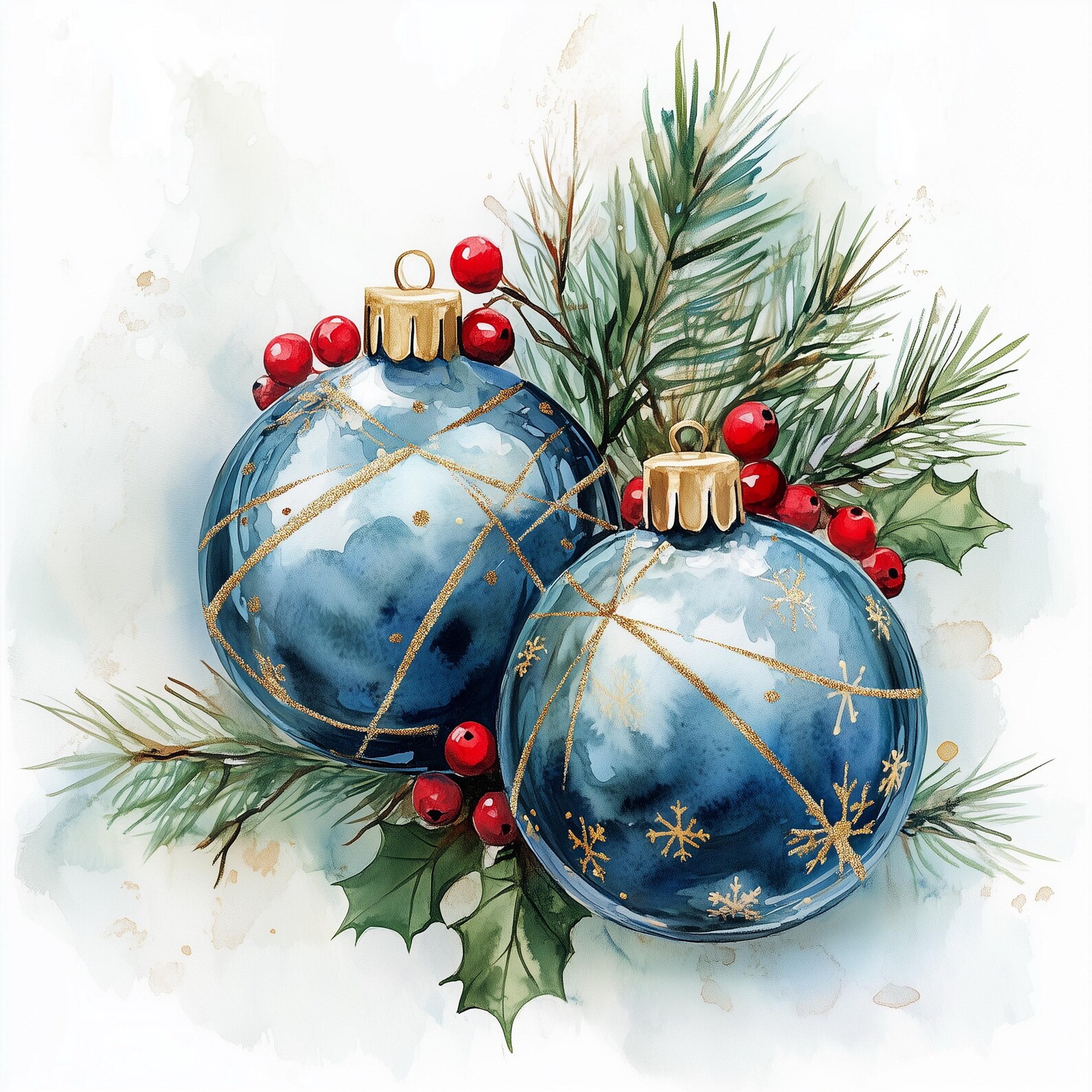 13 Christmas Bauble Clipart | Christmas Decoration Watercolor Designs ...