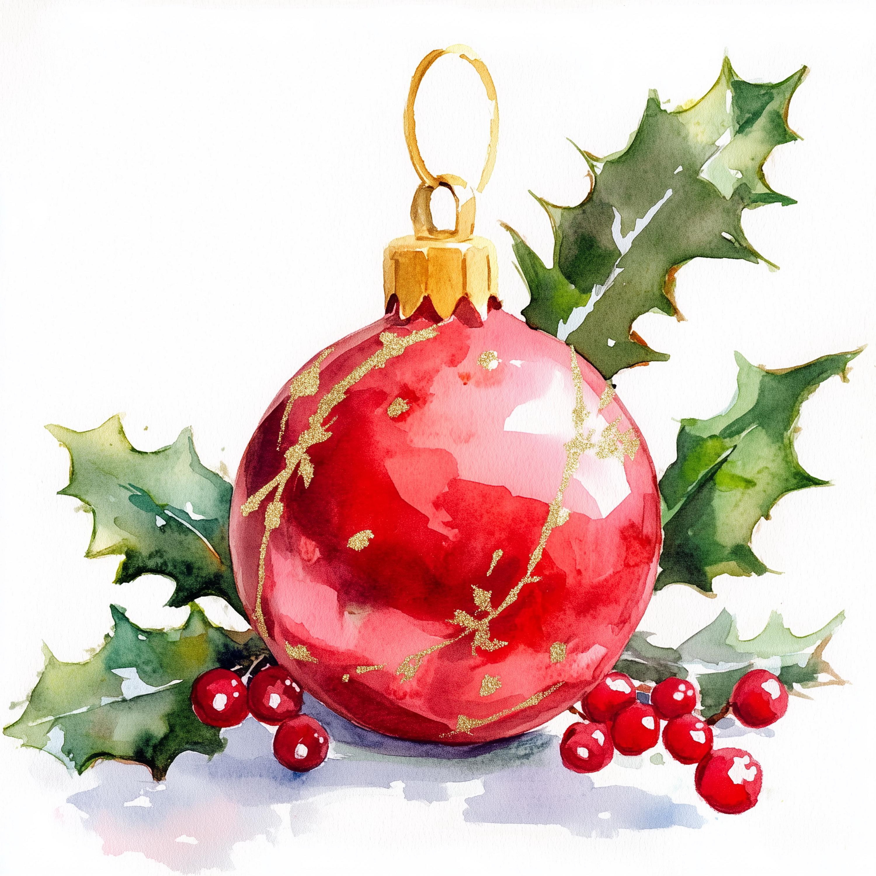 11 Christmas Bauble Clipart | Christmas Decoration Watercolor Designs ...
