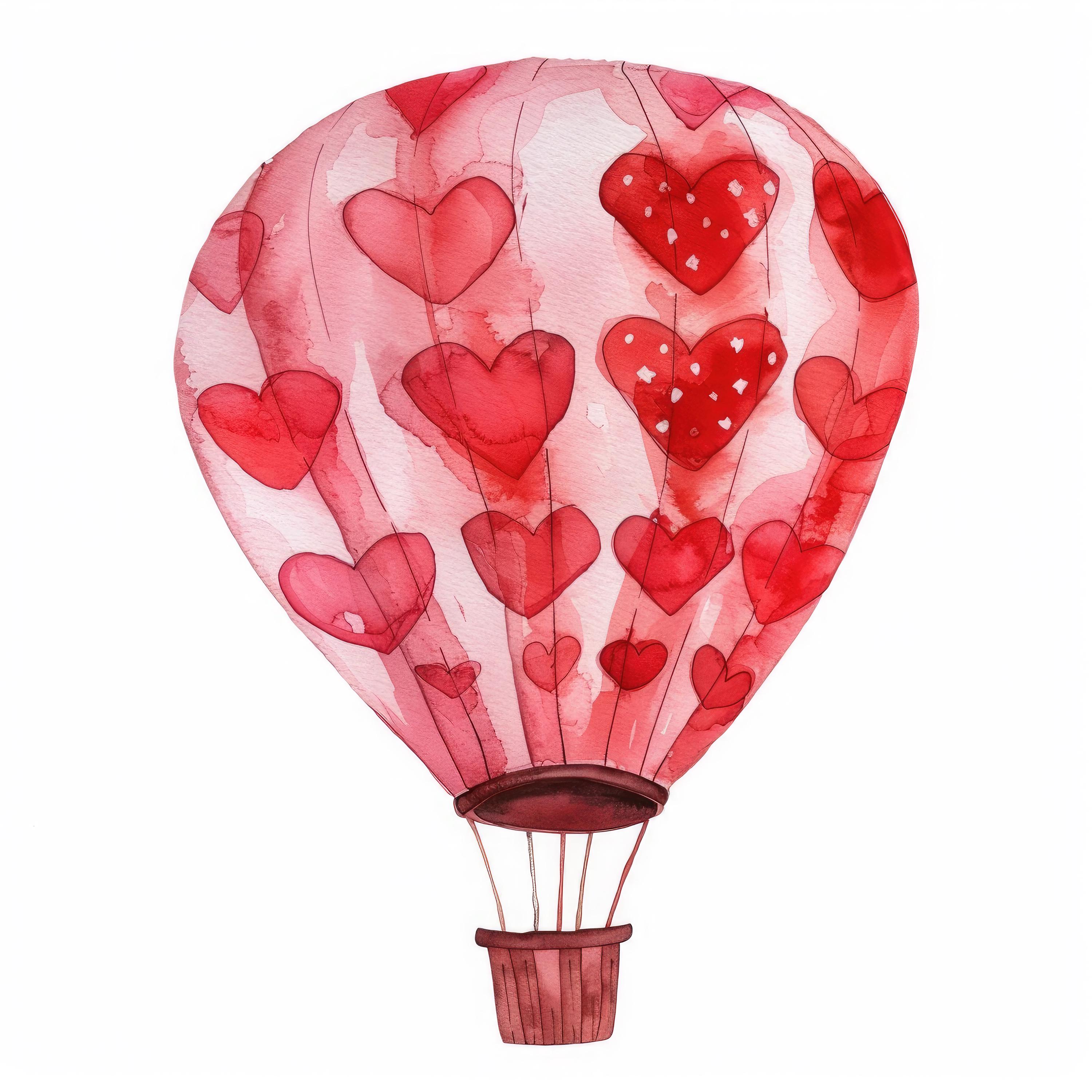10 Valentines Hot Air Balloon Cliparts, Heart Balloon Clipart, Wedding ...