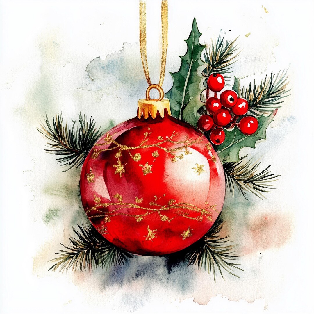 11 Christmas Bauble Clipart | Christmas Decoration Watercolor Designs ...
