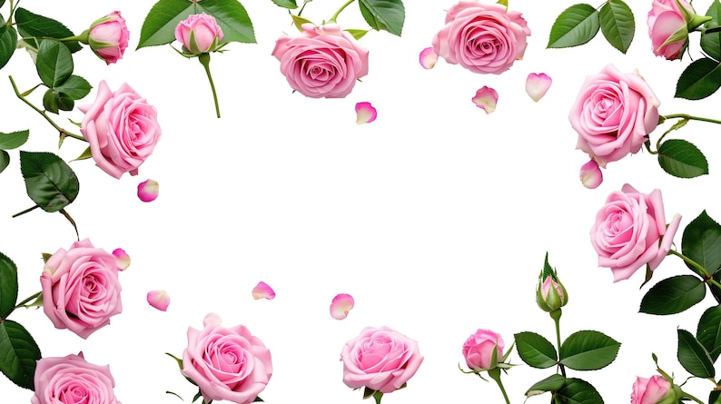 Set of 14 Cliparts of Rose: High-resolution Flower Graphics (digital ...
