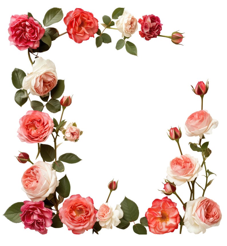 Set of 14 Cliparts of Rose: High-resolution Flower Graphics (digital ...