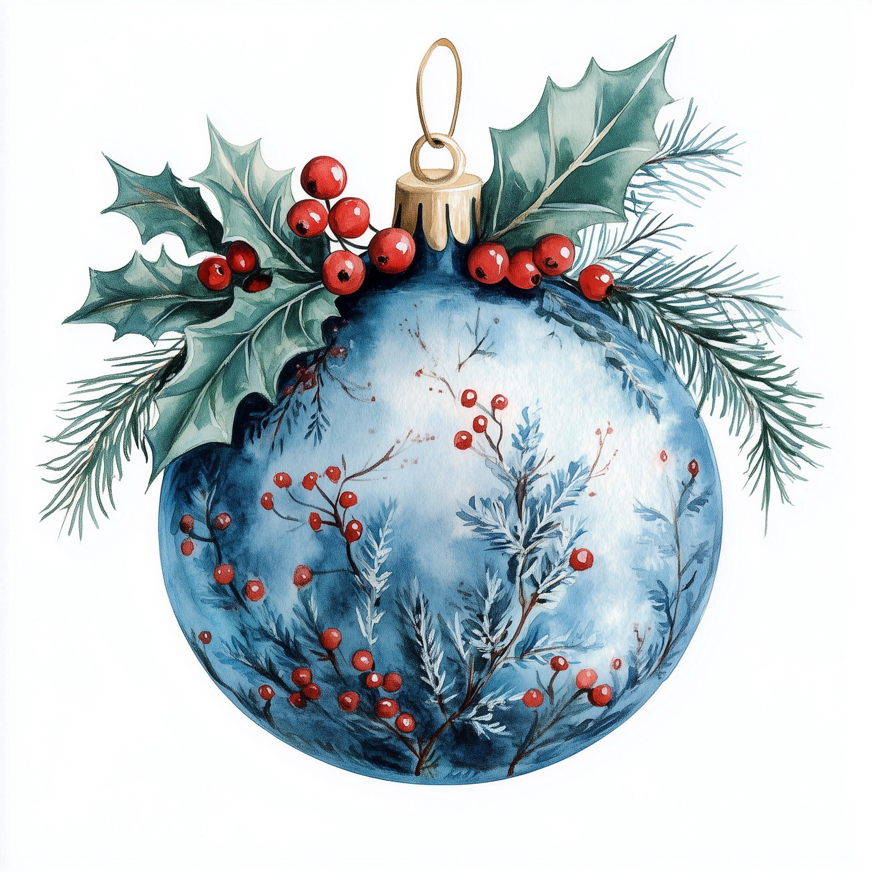 13 Christmas Bauble Clipart | Christmas Decoration Watercolor Designs ...