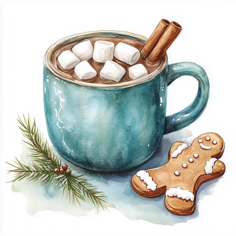 17 Hot Chocolate Mug Clipart | Cozy Winter Drink Illustration ...