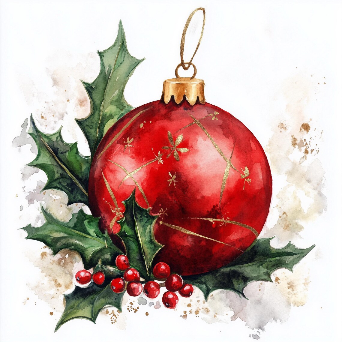 11 Christmas Bauble Clipart | Christmas Decoration Watercolor Designs ...