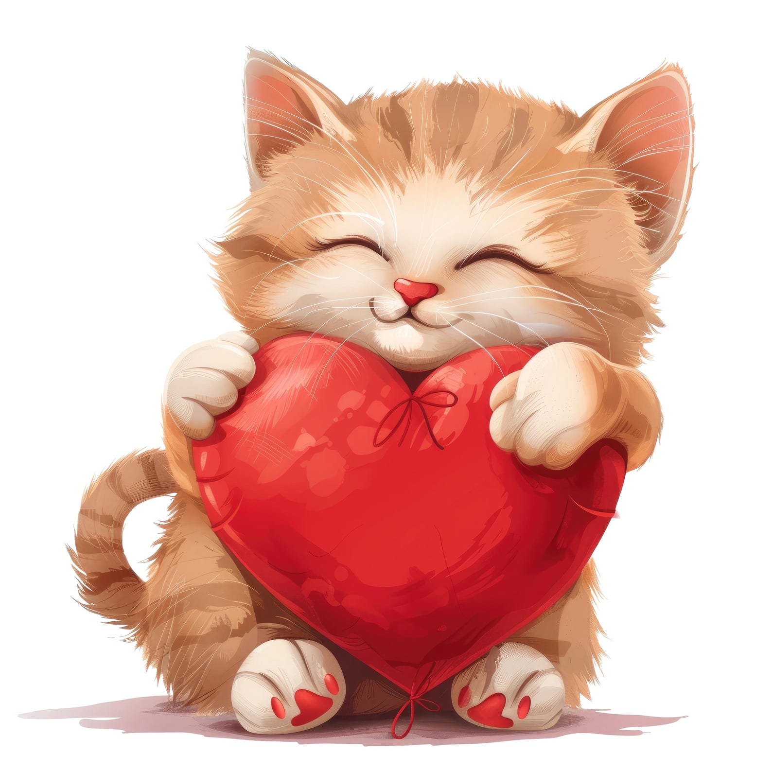 9 Watercolor Animals With Heart Clipart, Valentine's Day Printable ...