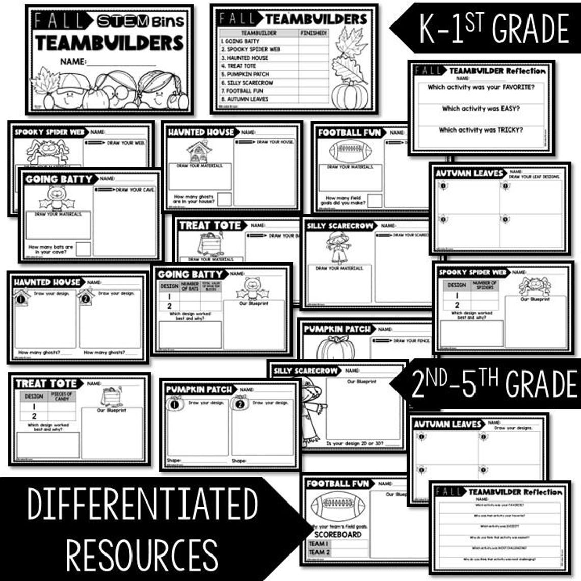 Fall STEM Team Building Stations: Halloween Party Activities (printable ...