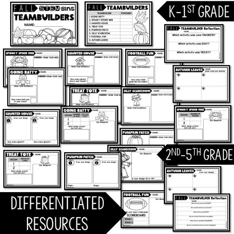 Fall STEM Team Building Stations: Halloween Party Activities (printable ...