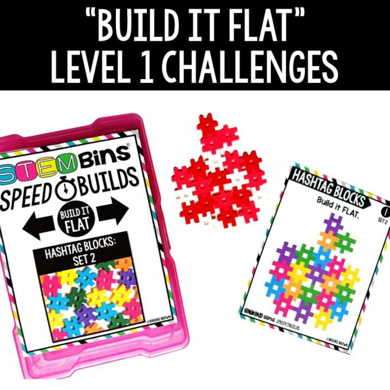 STEM Challenge Cards: Hashtag Blocks Speed Builds (digital Download) - Etsy