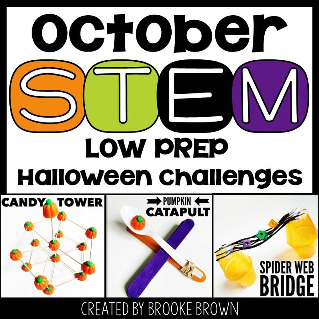 Halloween STEM Activities: Pumpkin Catapult, Candy Tower, Spider Web ...