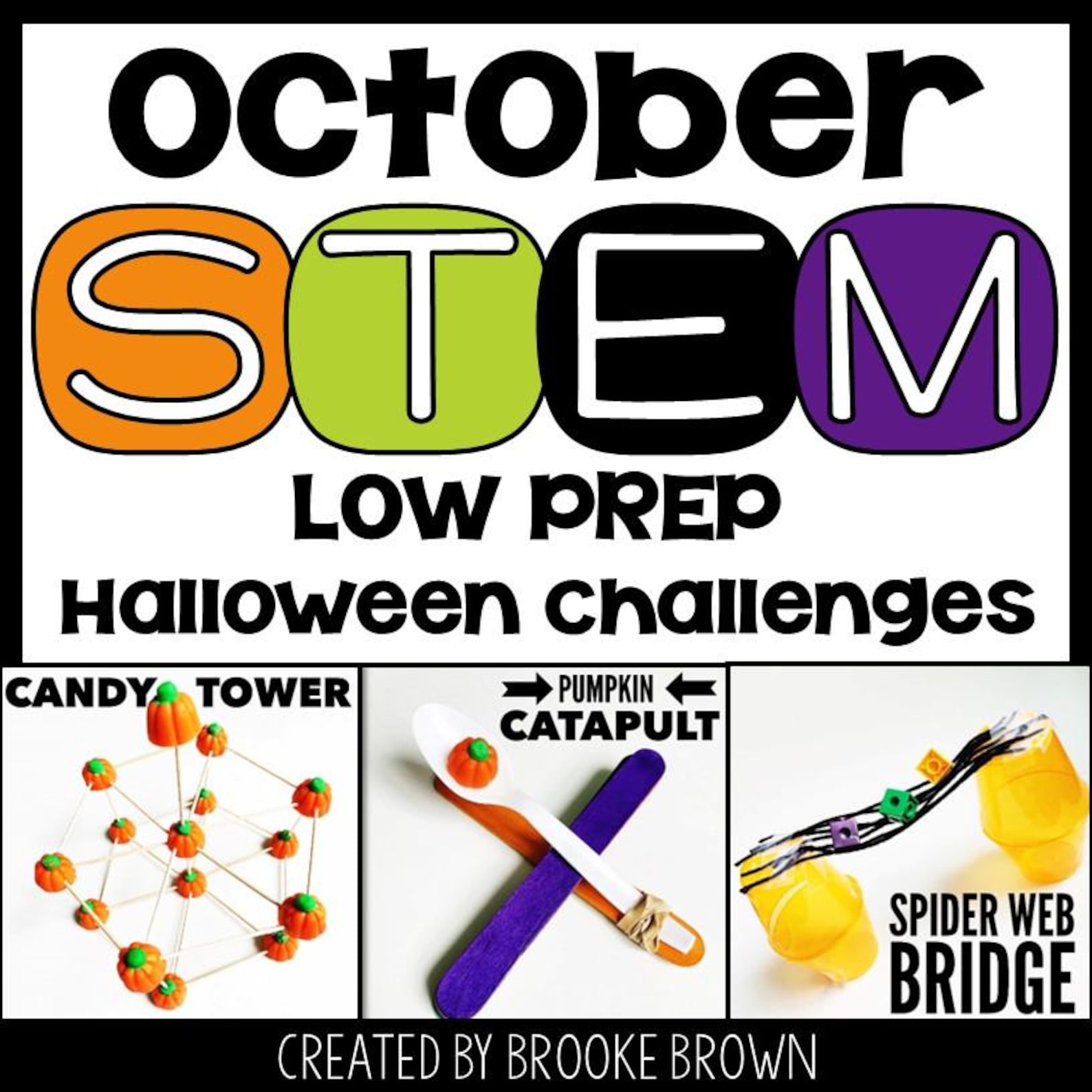 Halloween STEM Challenges & Activities - Pumpkin Catapult, Candy Tower ...