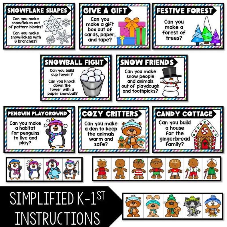 Winter Christmas STEM Team Building Stations: Winter Party Activities ...