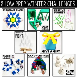 Winter Christmas STEM Team Building Stations: Winter Party Activities ...
