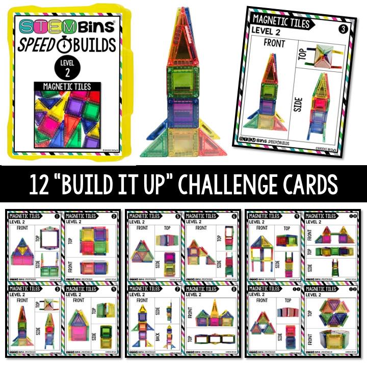 Magnetic Tiles STEM Challenge Cards: Speed Builds, Puzzle Activities ...
