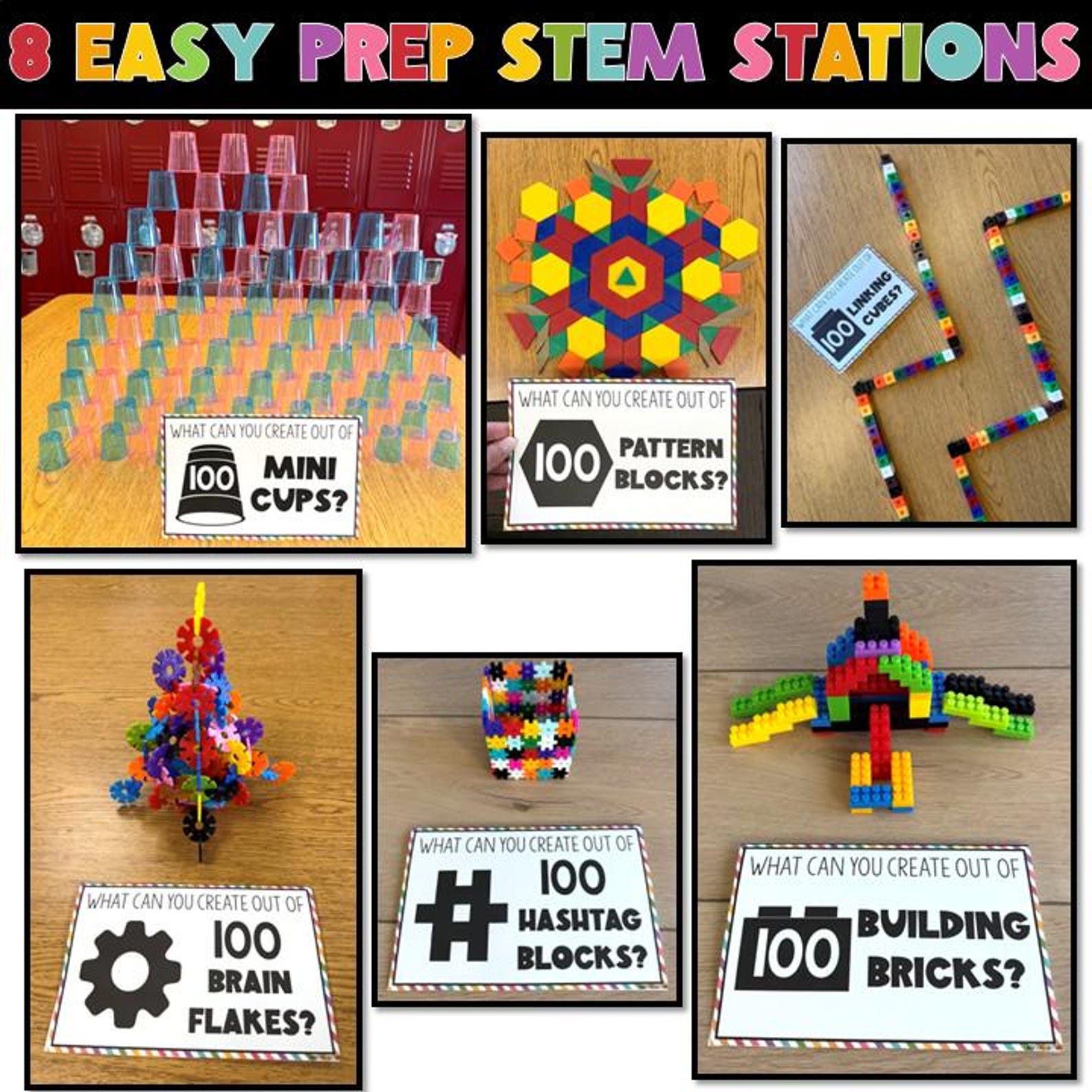 100th Day of School STEM Activities and Stations - Team Building ...