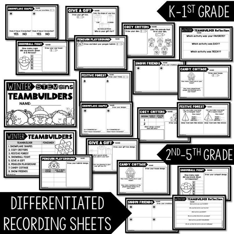 Winter Christmas STEM Team Building Stations: Winter Party Activities ...