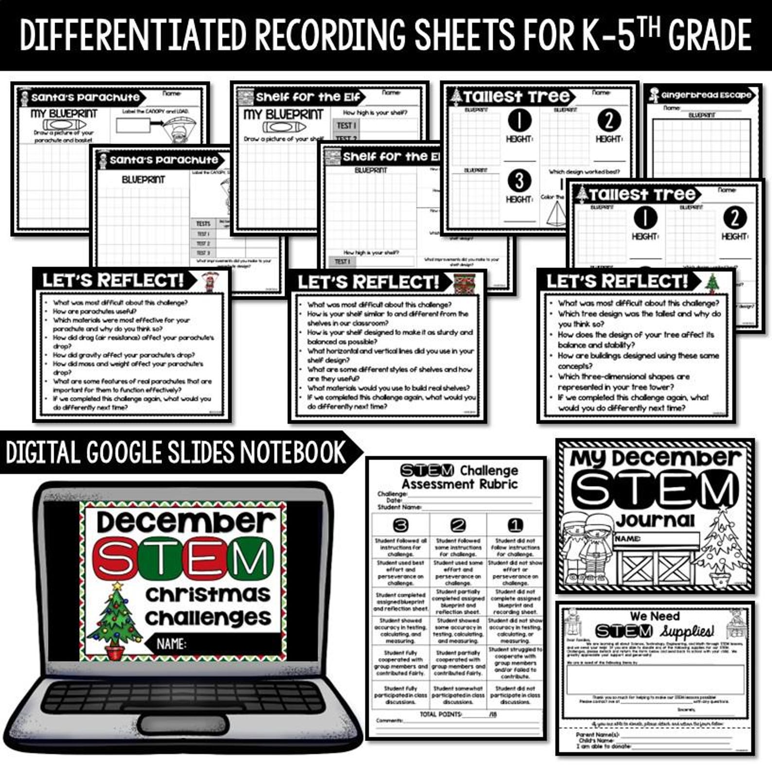 Christmas STEM Challenges & Activities, Christmas Winter Holiday Snow ...