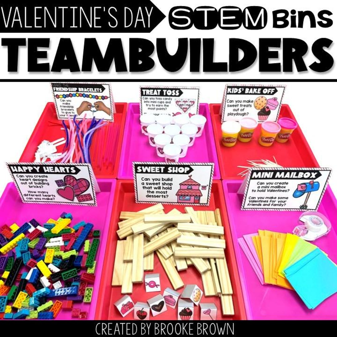 Valentine's Day STEM Bins® Team Building STEM Activities - Party ...