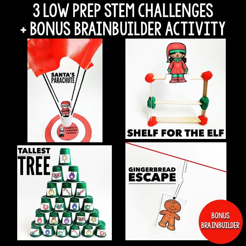Christmas STEM Challenges & Activities, Christmas Winter Holiday Snow ...
