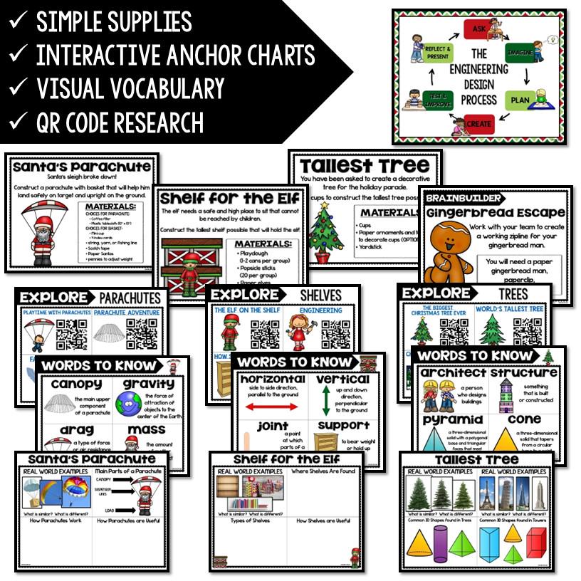 Christmas STEM Challenges & Activities, Christmas Winter Holiday Snow ...