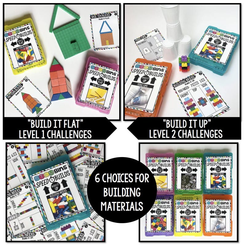 STEM Bins Speed Builds: Puzzle Card Challenges (digital Download) - Etsy
