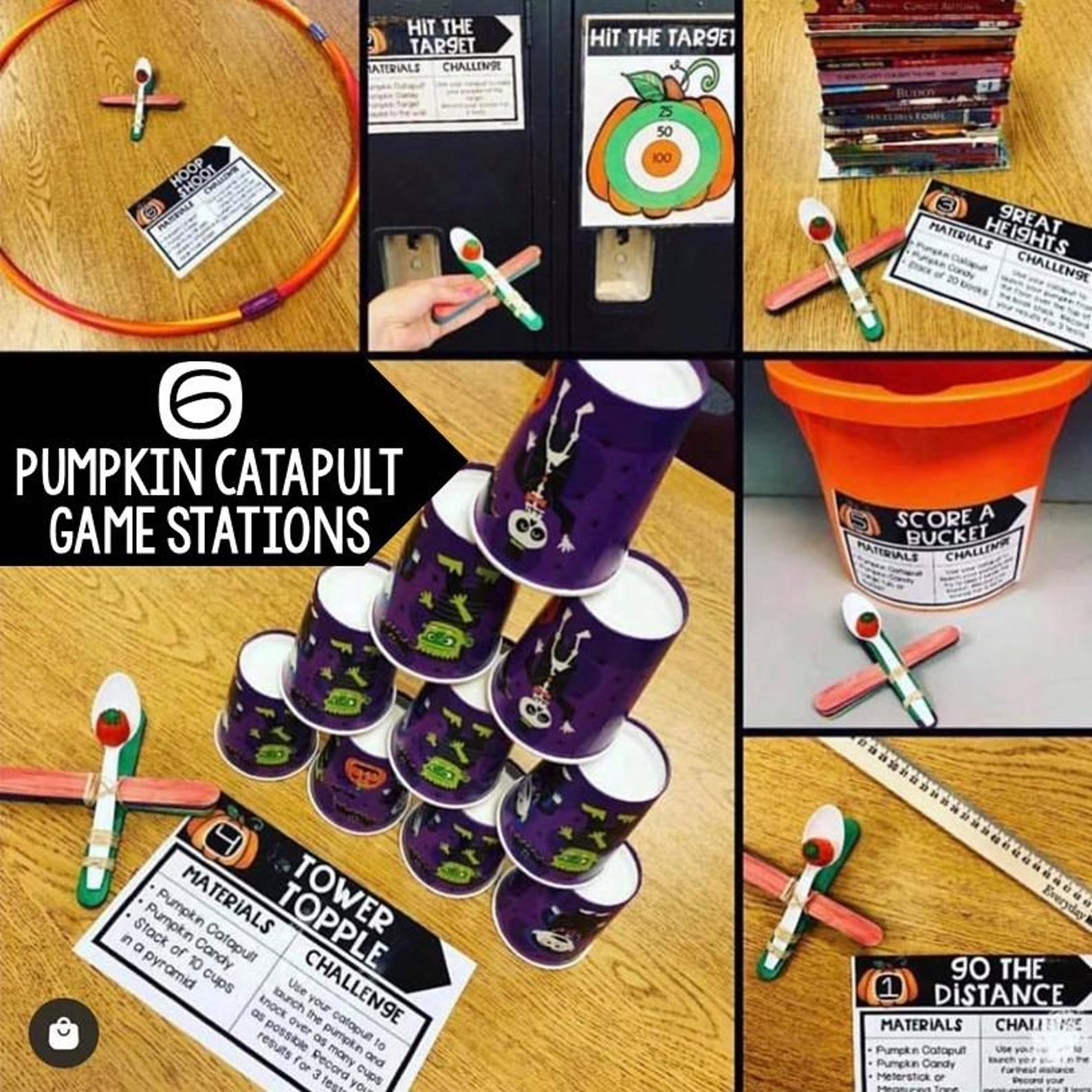 Halloween STEM Challenges & Activities - Pumpkin Catapult, Candy Tower ...