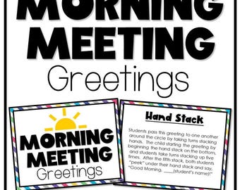 Morning Meeting Greeting Cards: Back to School Community Building ...