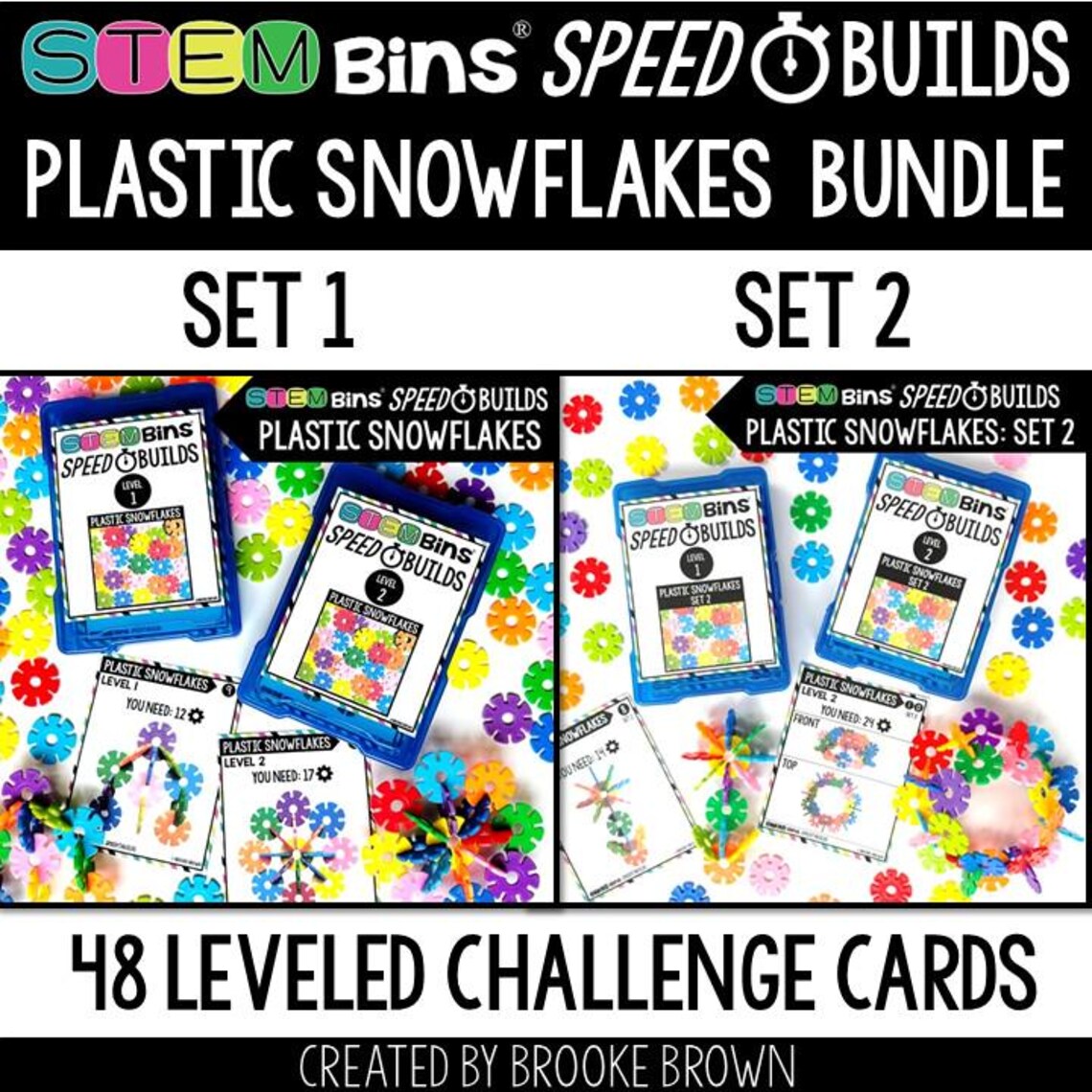 Brain Flakes STEM Challenge Cards: Plastic Snowflakes Puzzle (digital ...