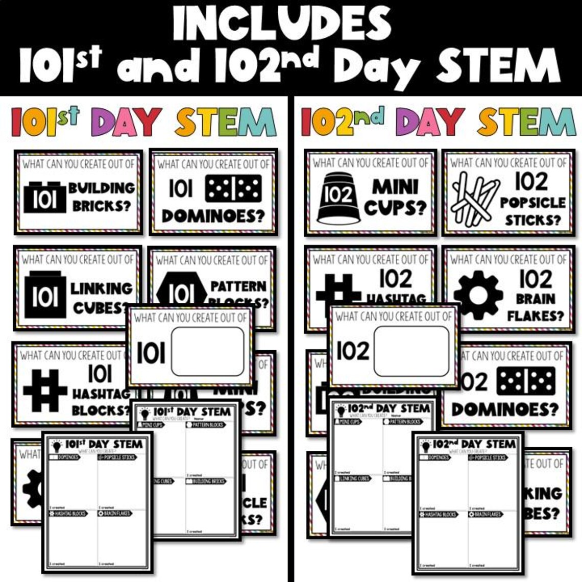 100th Day of School STEM Activities and Stations - Team Building ...