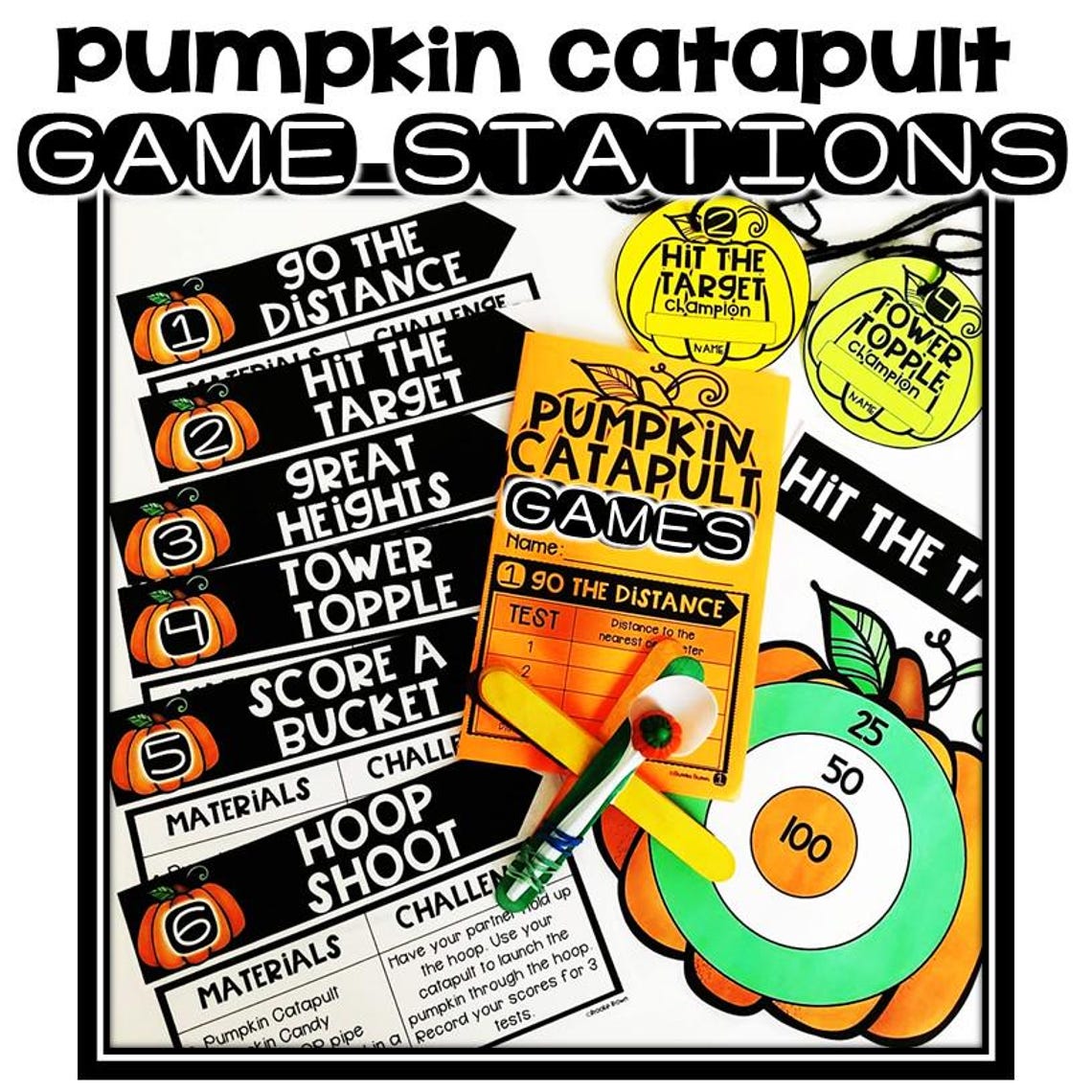 Halloween STEM Challenges & Activities - Pumpkin Catapult, Candy Tower ...