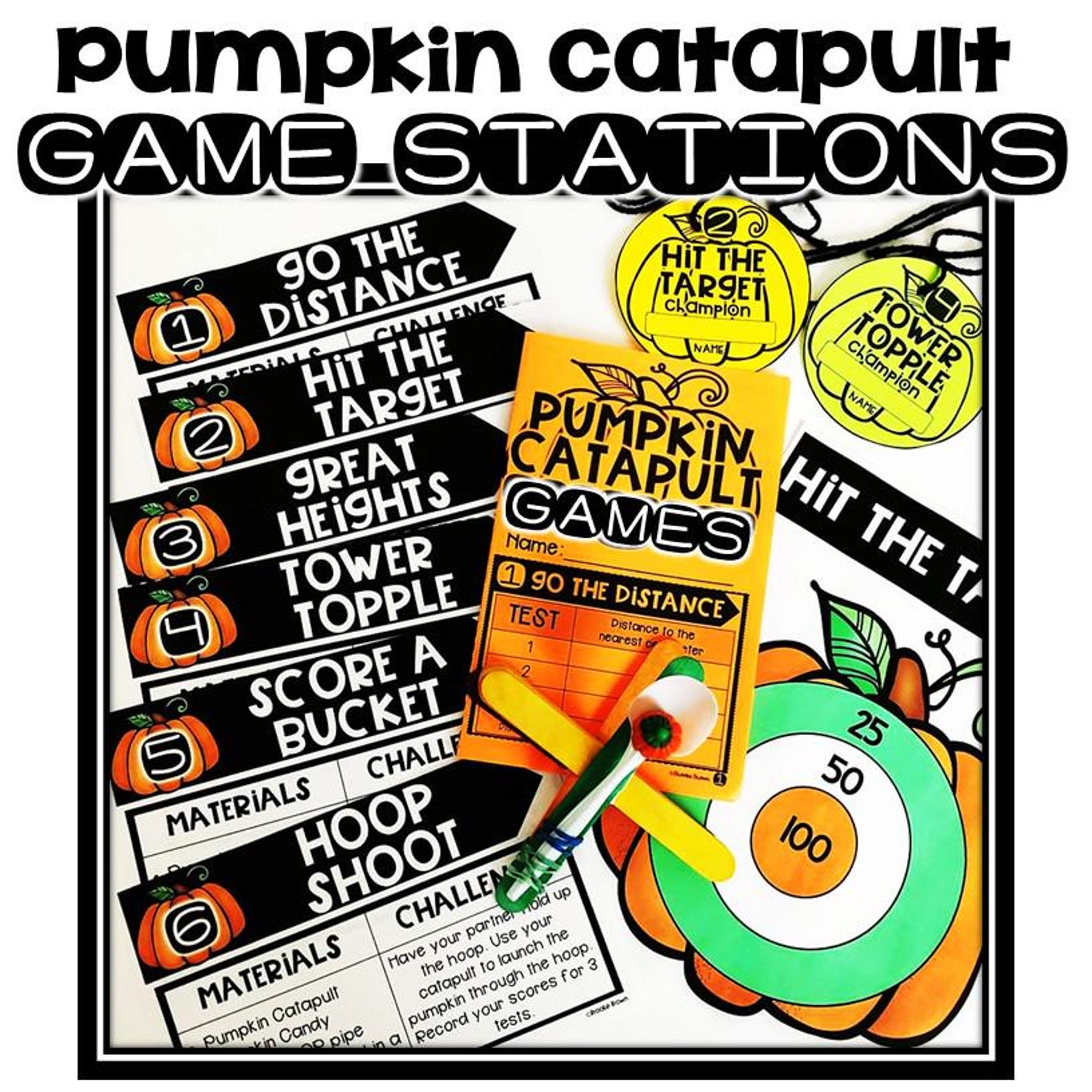 Halloween STEM Challenges & Activities - Pumpkin Catapult, Candy Tower ...