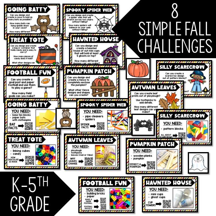 Fall STEM Team Building Stations: Halloween Party Activities (printable ...