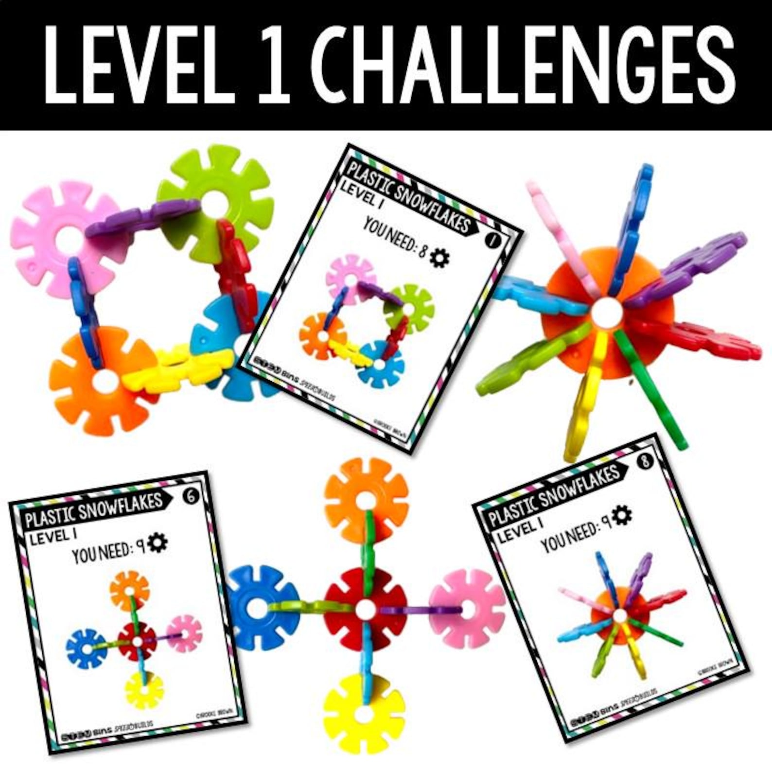 Brain Flakes STEM Challenge Cards: Plastic Snowflakes Puzzle (digital ...