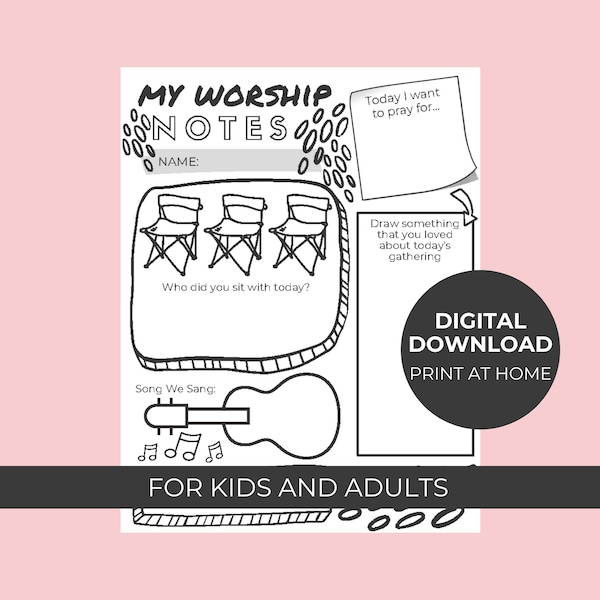 Worship Worksheets for Kids - Etsy