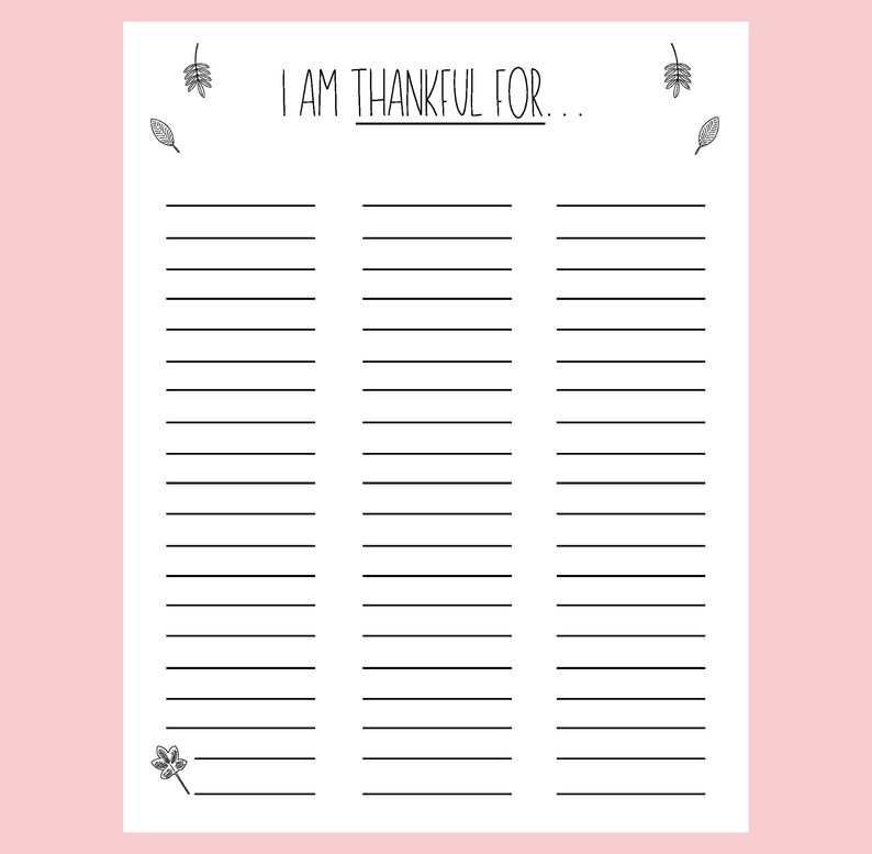Gratitude Pack. PDF Printable. Instant Download. Thankfulness Tracker ...