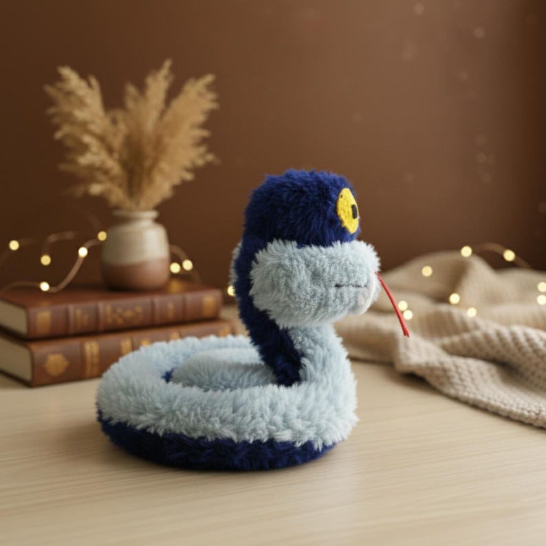 Zootopia Inspired Gary De'snake Crochet Pattern Blue Snake Plush Toy ...