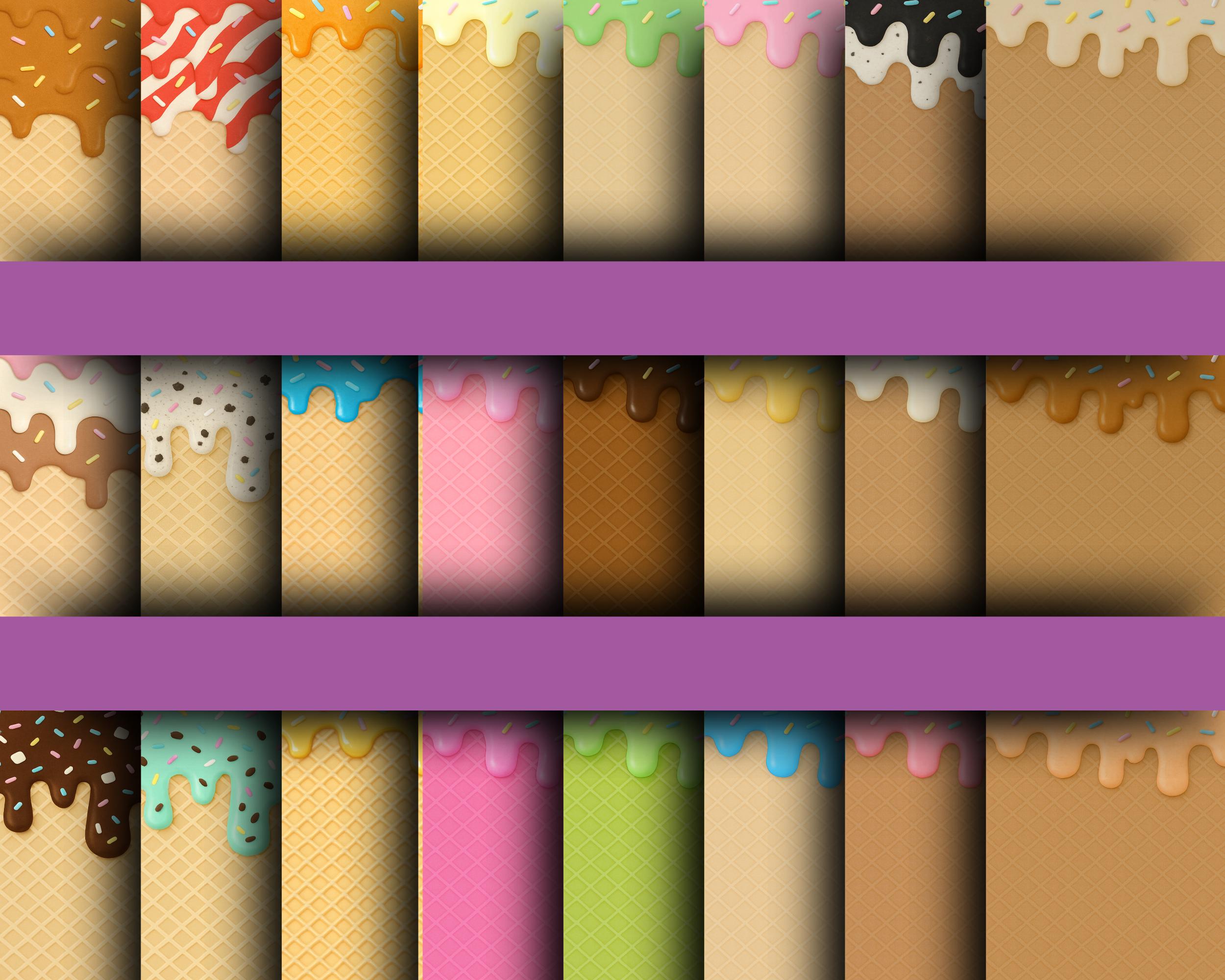 Ice Cream Drip Waffle Digital Paper | 8.5x11" Seamless Background ...