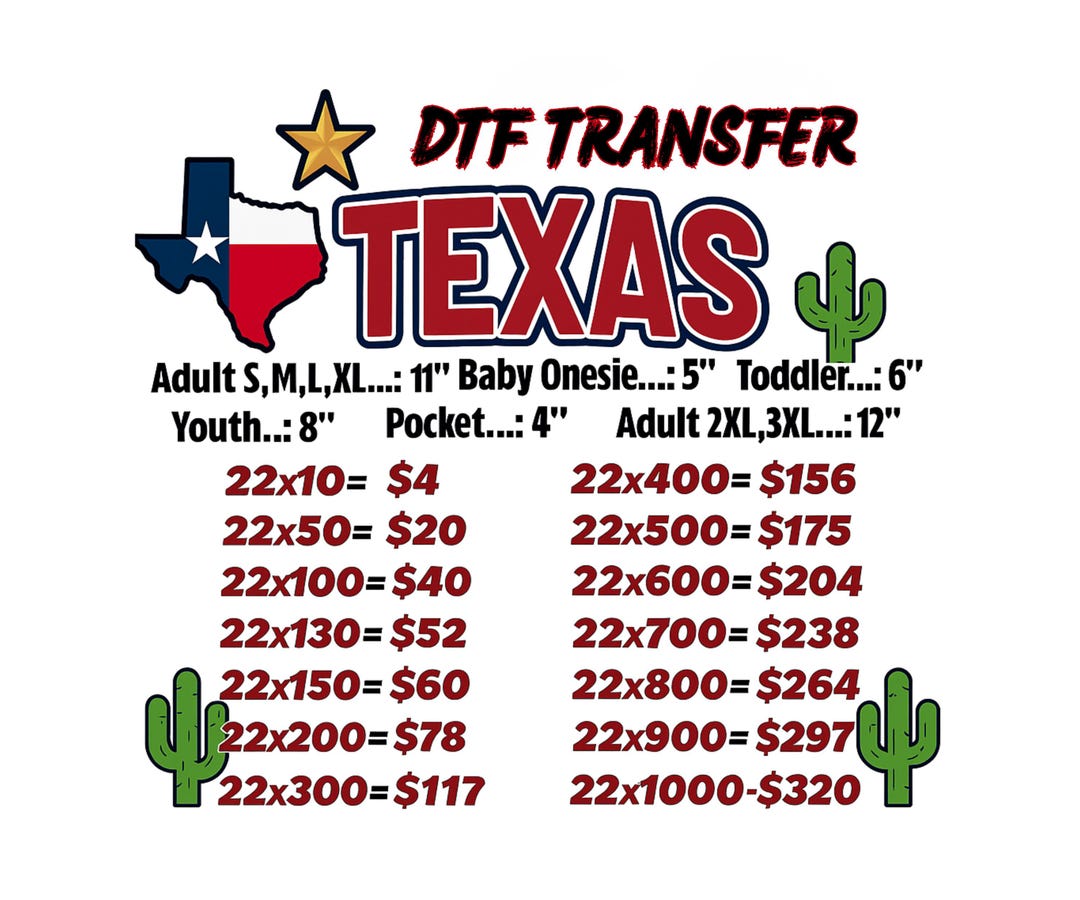 Rush Dtf, Dtf Transfer Same Day, Rush Dtf Transfer, Made in Texas Dtf ...