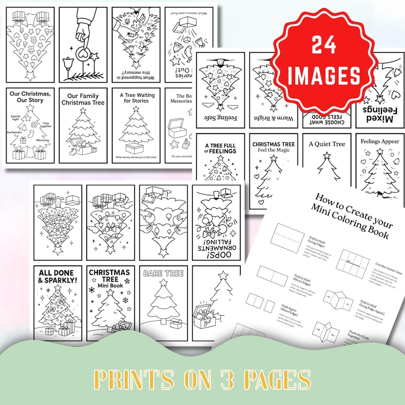 Christmas Tree Coloring Mini Book, SEL Holiday Craft (PDF) - Etsy