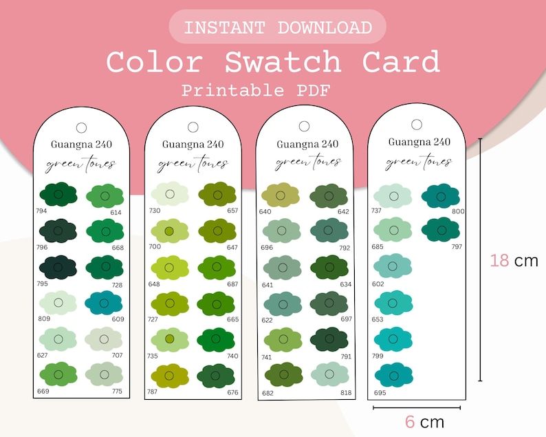 Guangna 240 Marker Swatch Chart: Color Card Template (PDF Download) - Etsy