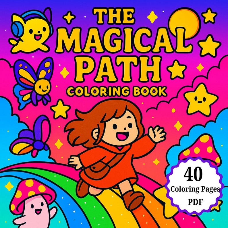 Magical Path Coloring Book: 40 Fantasy Pages, Swatch Chart (printable ...