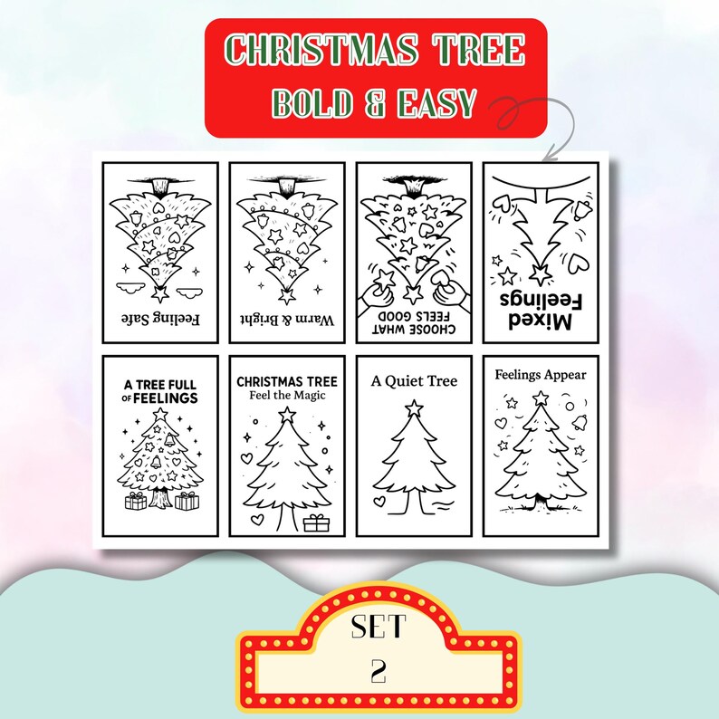 Christmas Tree Coloring Mini Book, SEL Holiday Craft (PDF) - Etsy