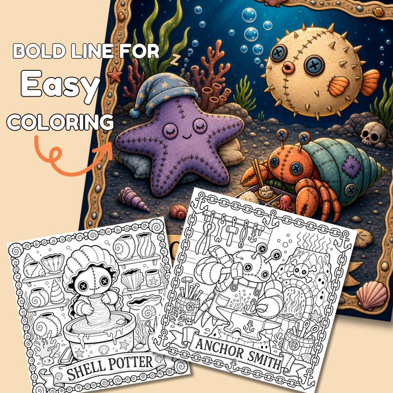 Deep Little Things Spooky Cute Coloring Book – 40-page Printable PDF ...