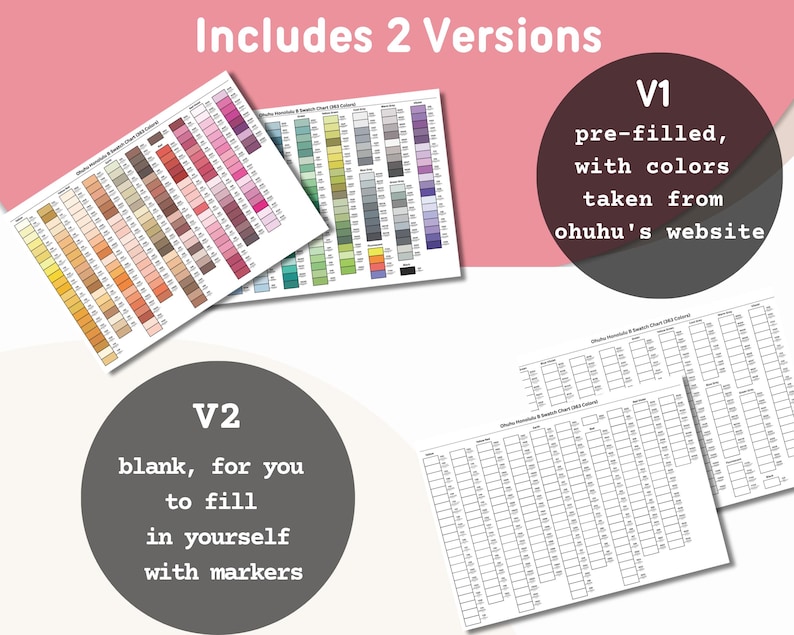 Ohuhu Honolulu B Marker Swatch Chart | 363 Colors, Old & New Codes ...