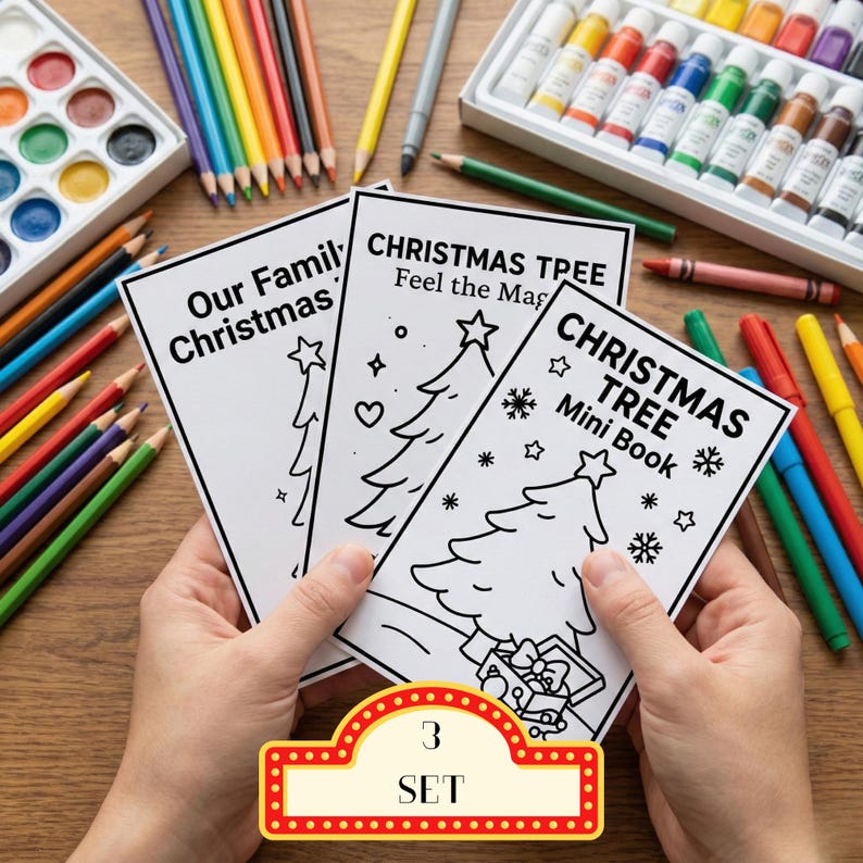 Christmas Tree Coloring Mini Book, SEL Holiday Craft (PDF) - Etsy