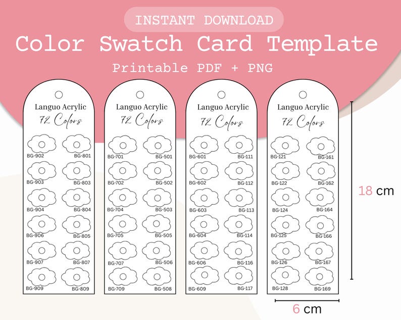 Languo Acrylic Gel Pens 0.7mm Swatch Chart (printable PDF & PNG) - Etsy