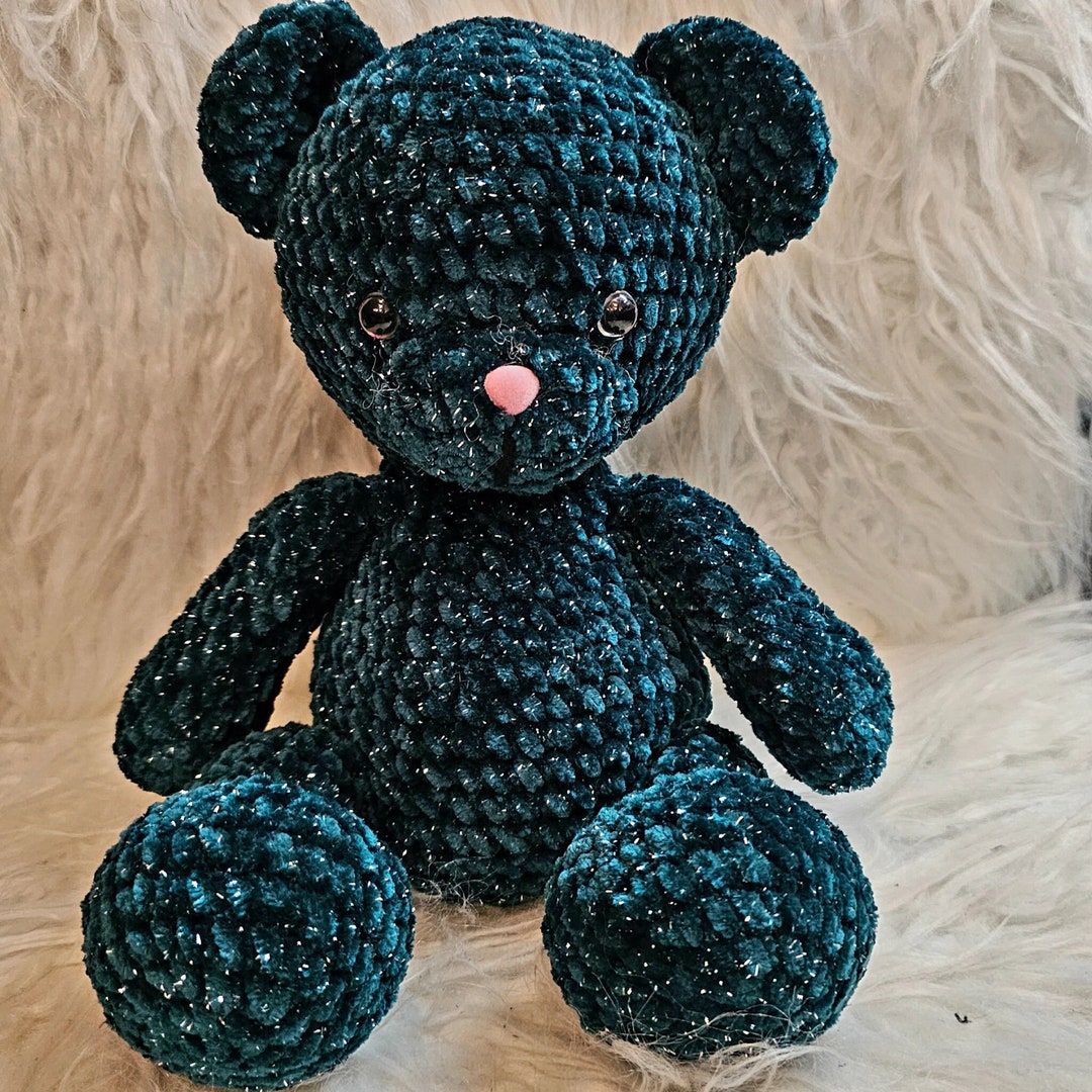 Sparkle Teal Teddy Bear - Etsy