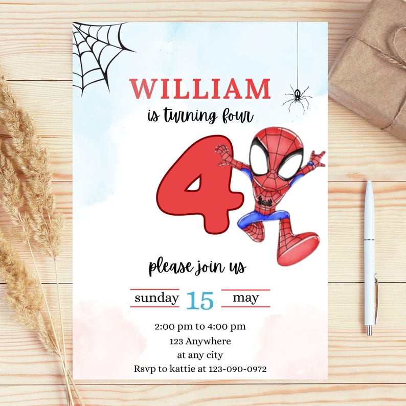 Spidey Invitation Spidey and His Amazing Friends Birthday Party Invite ...