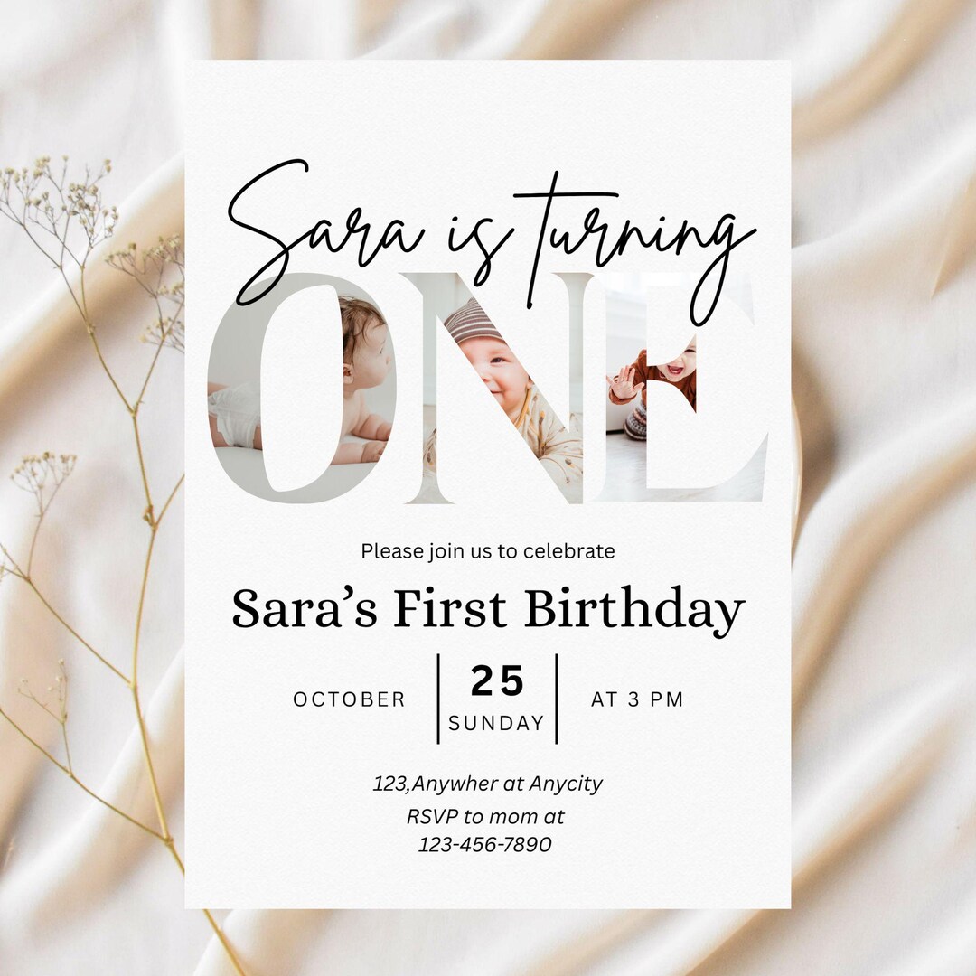 Editable First Birthday Invitation 1st Birthday Party Invite 1st Boy ...